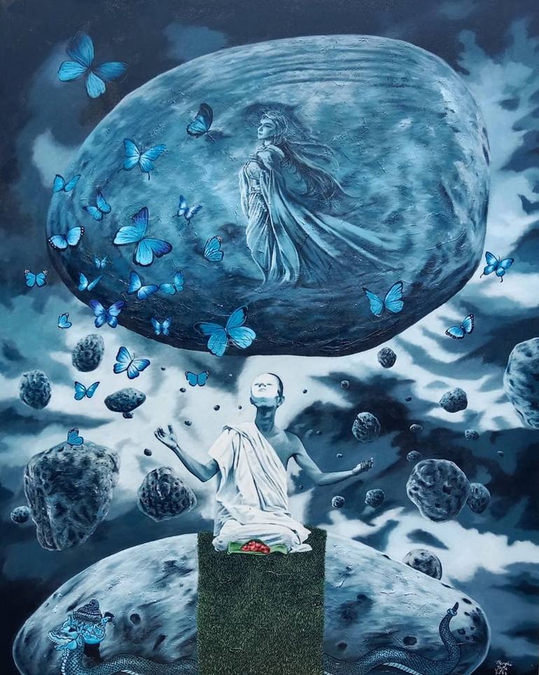 Ibu Bumi Ibu Bulan ( Mother Earth Mother Moon ) Painting by Hengki ...