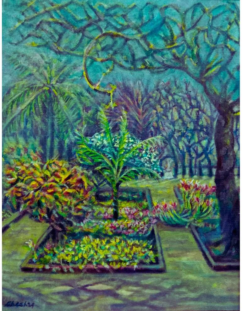 The Social Landscape (House Garden) Painting by Abesh Bivore Mitra ...