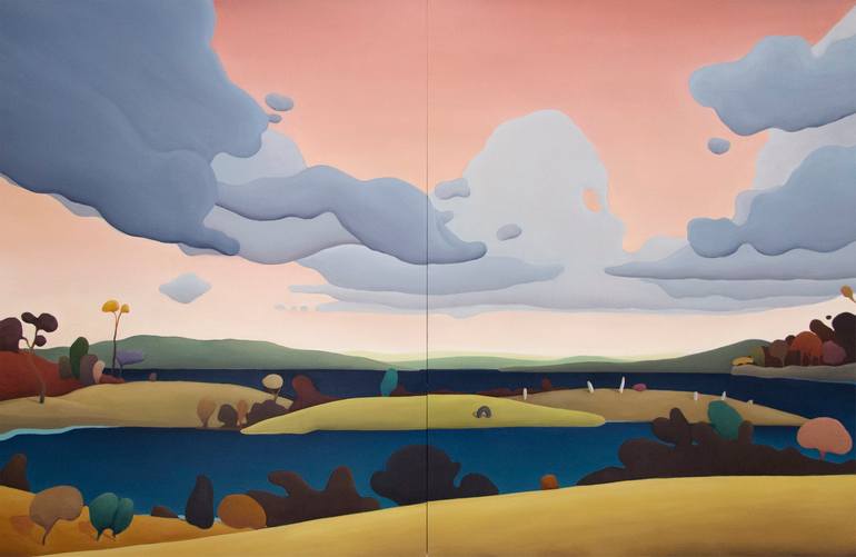 Rivermouth & tyre Painting by Max Berry | Saatchi Art