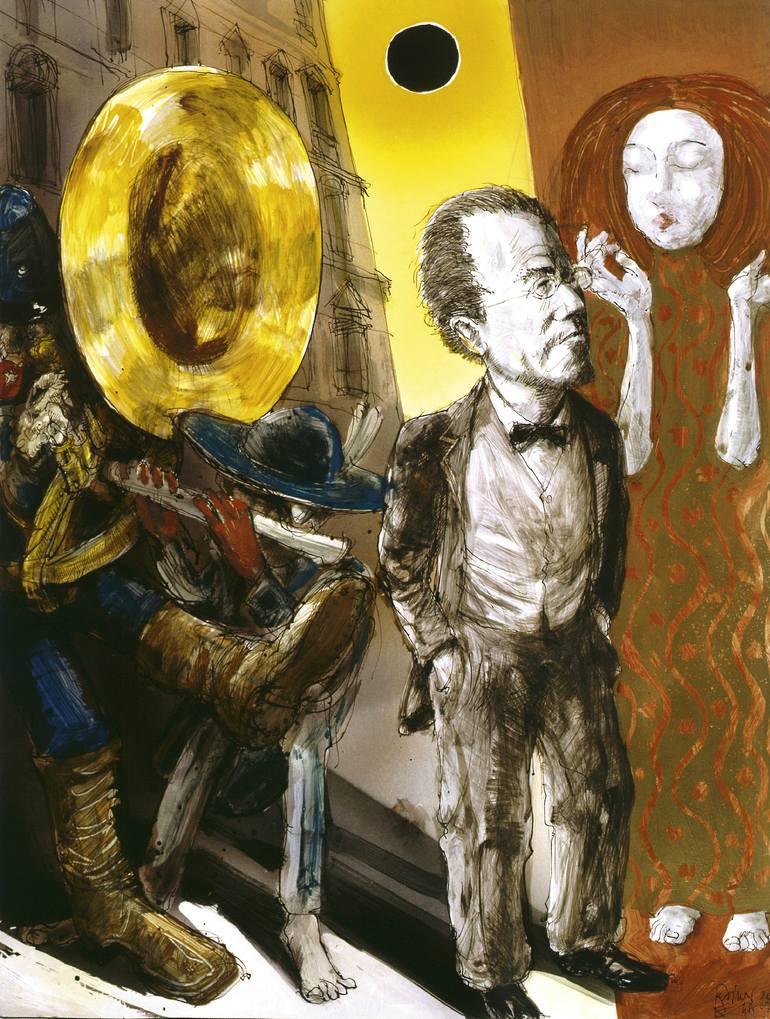 Gustav Mahler Drawing by Rainer Ehrt | Saatchi Art