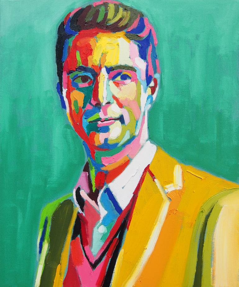 Man in yellow jacket Painting by sujeng ga | Saatchi Art