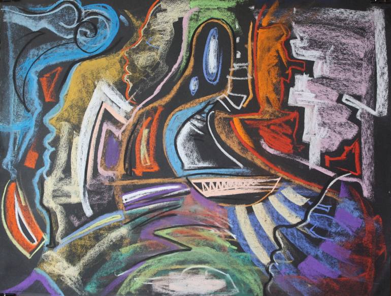 Totality of color and movement Drawing by Piotr J Figiel | Saatchi Art