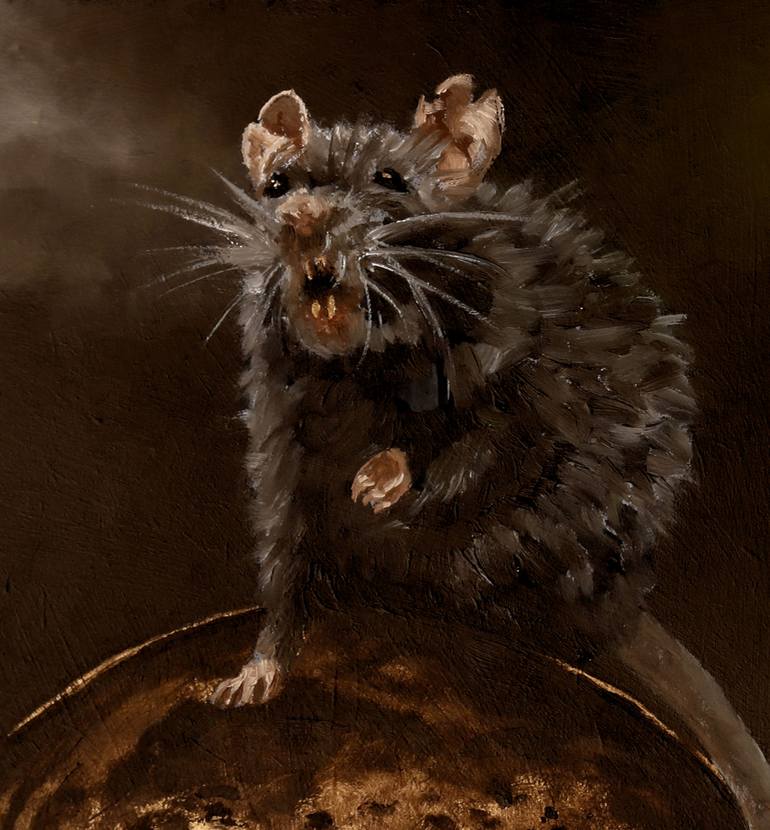 Rat and Skull Painting by Andrew Schofield | Saatchi Art