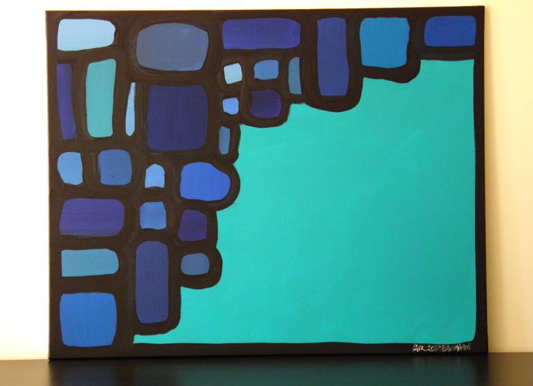 Composition in Various Shades of Blue Painting by Patrick Bachian ...