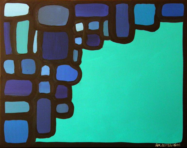 Composition in Various Shades of Blue Painting by Patrick Bachian ...