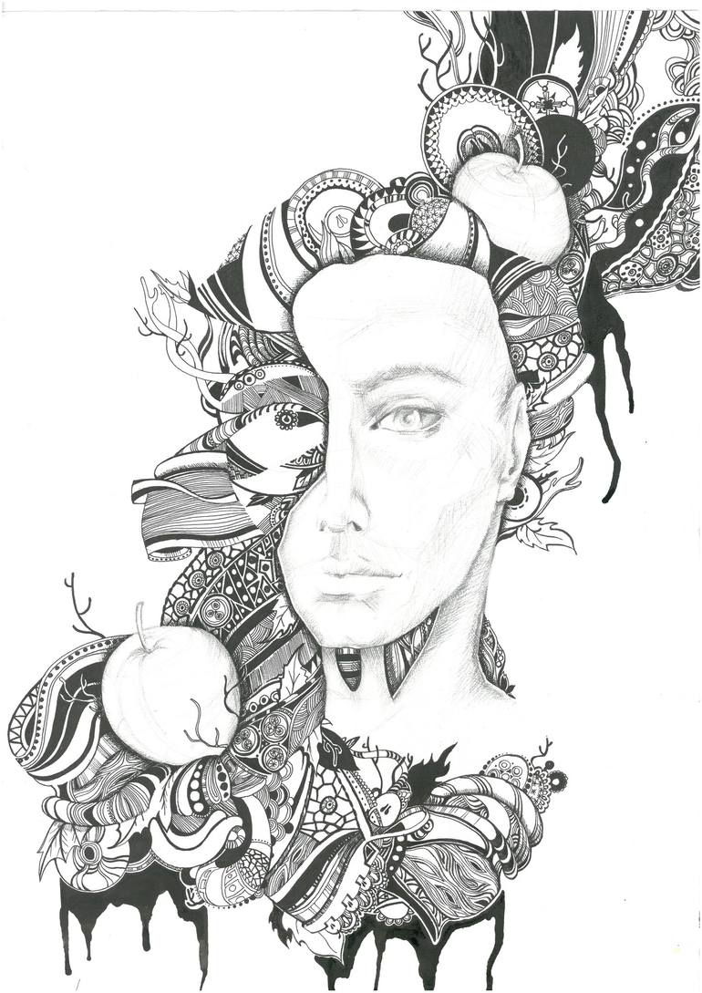 Apple Drawing by Olga Rostova | Saatchi Art