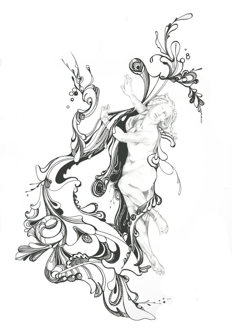 Fountain Drawing by Olga Rostova | Saatchi Art