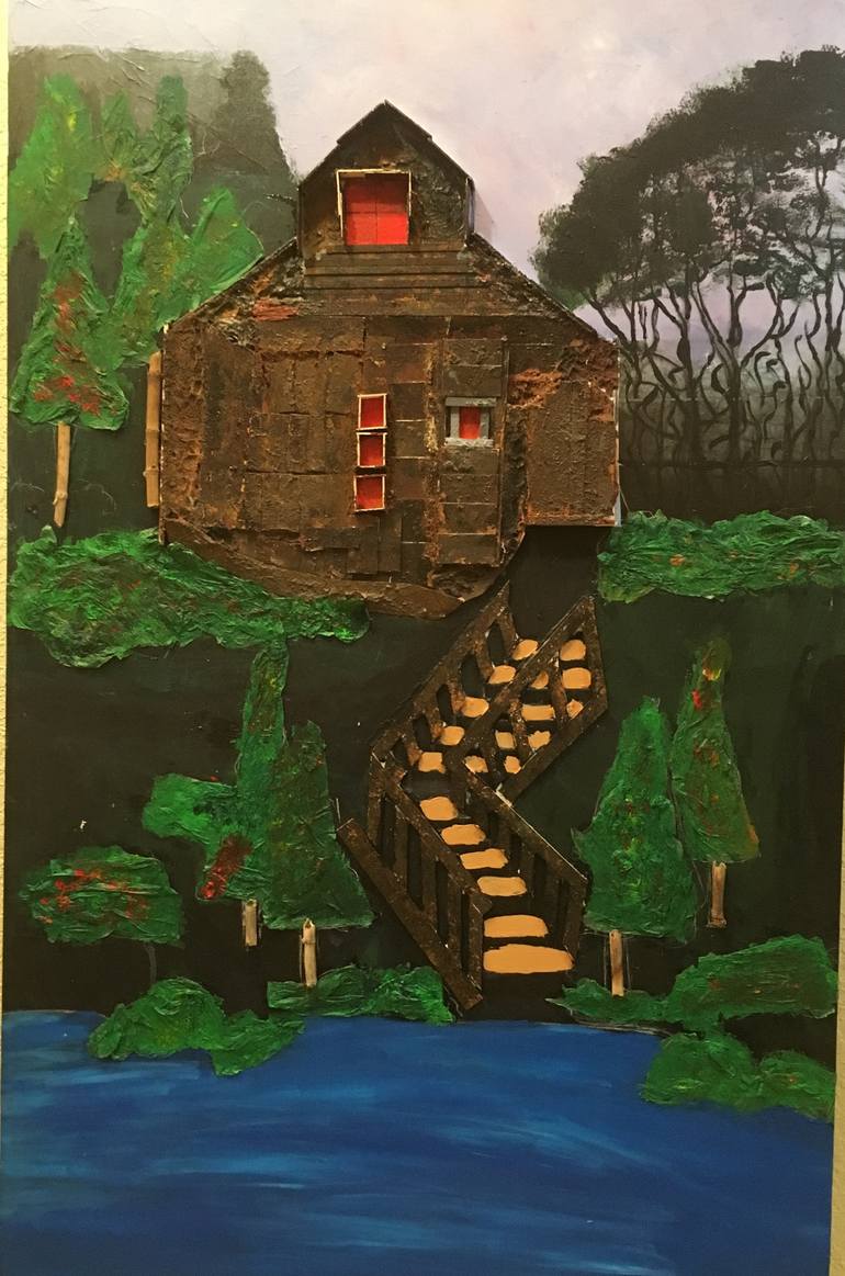 Log cabin Collage by Gn Archiegamby | Saatchi Art