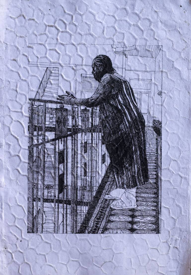 Gizi neni történetei-Mrs gizi's story Drawing by Gergely Kosa | Saatchi Art