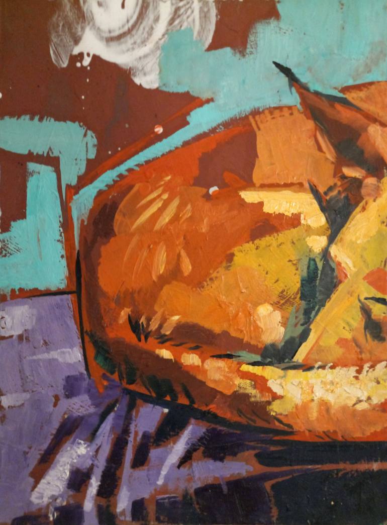 Pitu as a Bagel Painting by r f r | Saatchi Art