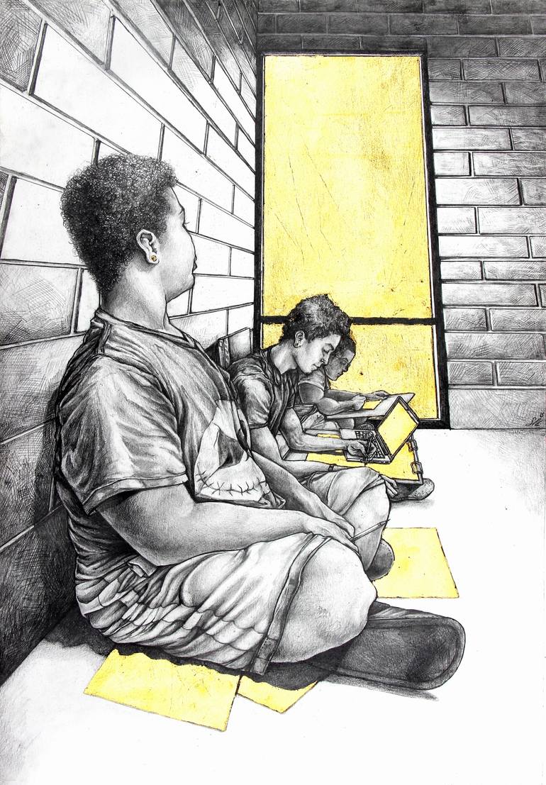 Golden Cage Drawing by Sofiya Kuzmina | Saatchi Art