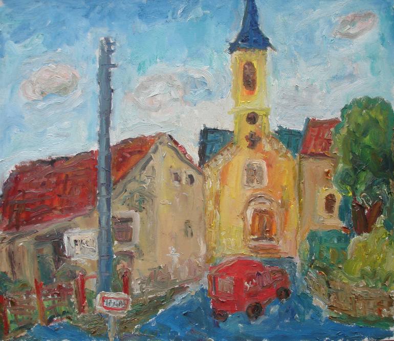 Going around the bend in Floirac Painting by Michael Rickard | Saatchi Art