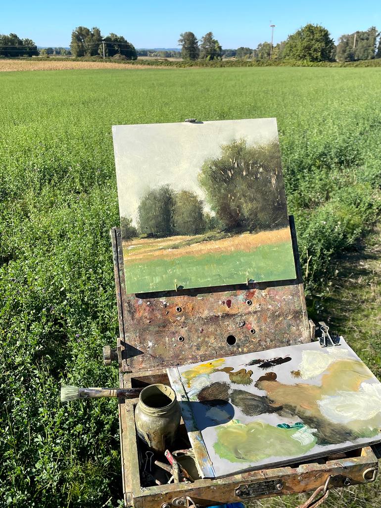 Afternoon Farm Field 251011 Painting by Don Bishop | Saatchi Art