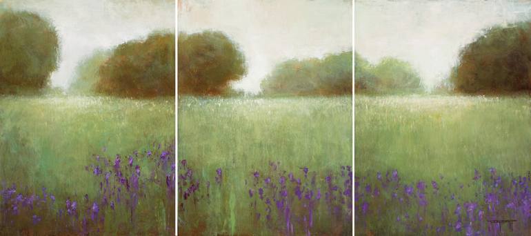 Wild Iris Triptych 5919 Painting by Don Bishop | Saatchi Art