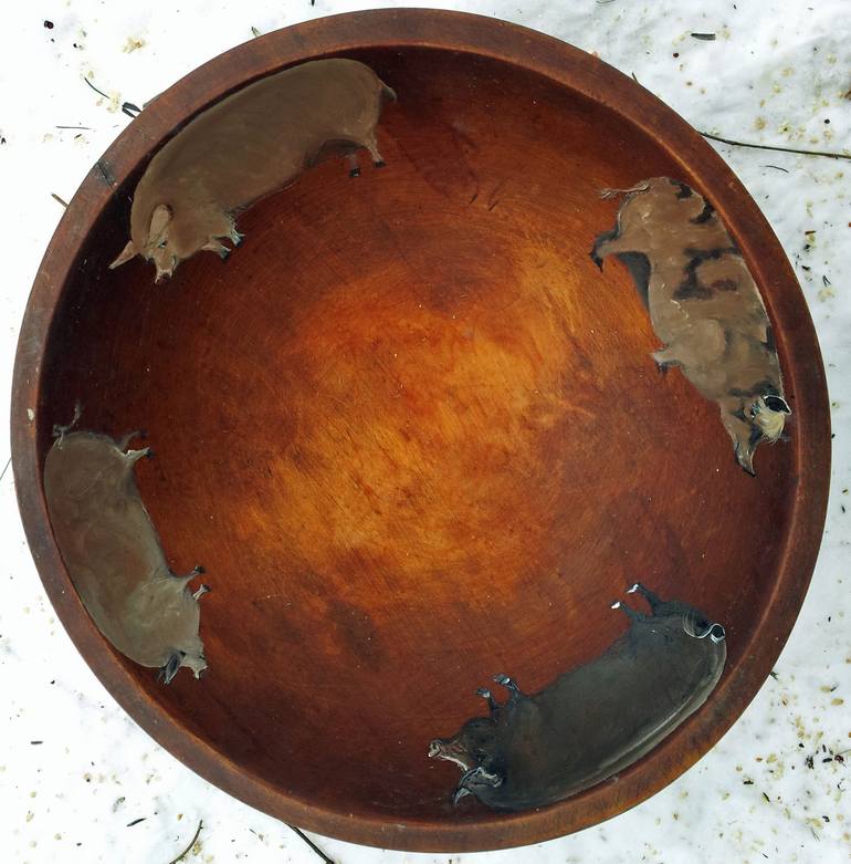 Pig Bowl Painting by cheryl korb | Saatchi Art