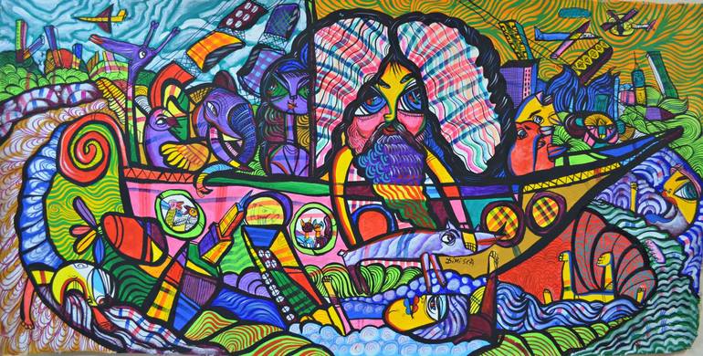 SOLD Noah`s Ark Painting by Laurentiu Dimisca | Saatchi Art