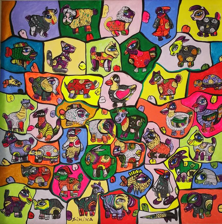 Zoo life Painting by Laurentiu Dimisca | Saatchi Art