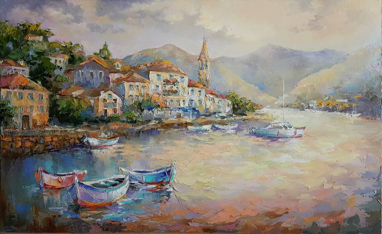 Montenegro - original oil painting Painting by VIKTORIJA LAPTEVA ...