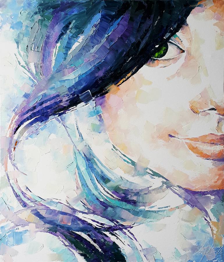 Painting abstract portrait Innocence Painting by VIKTORIJA LAPTEVA ...