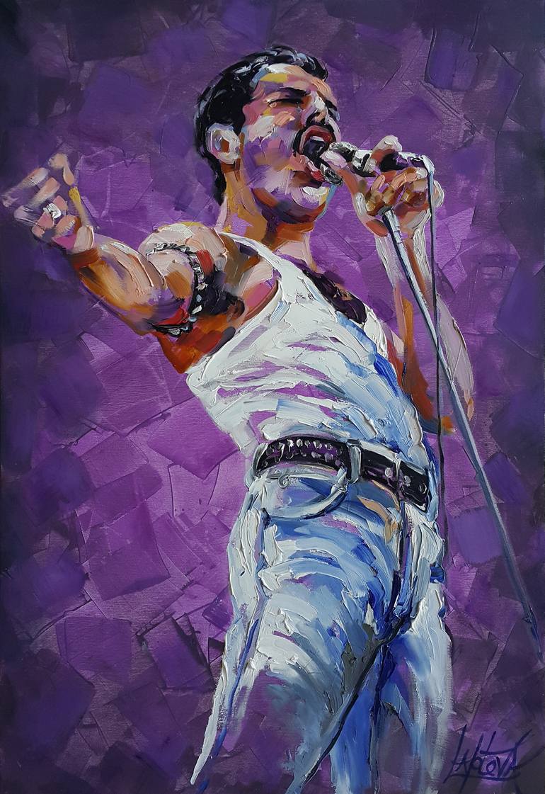 Painting Show must go on Freddie Mercury Painting, Queen, original oil ...