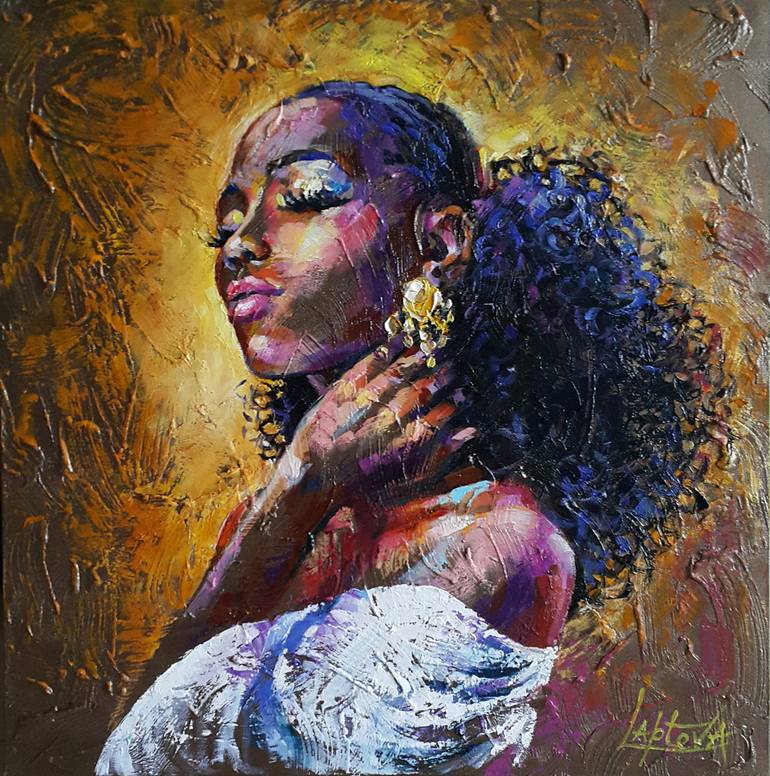 Painting portrait of a black woman - Character - portrait african woman ...