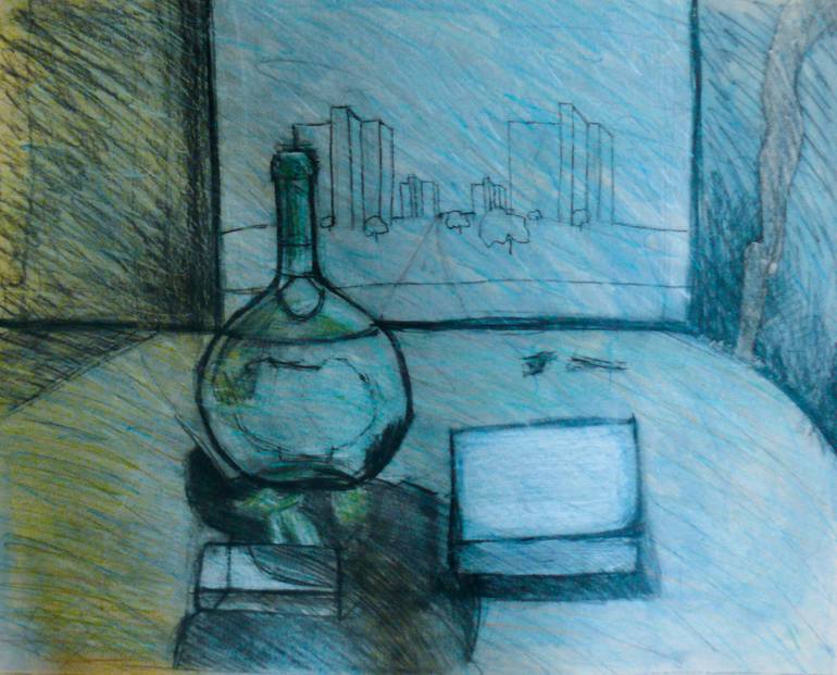 Green / Blue still life Drawing by Trevor Mill | Saatchi Art