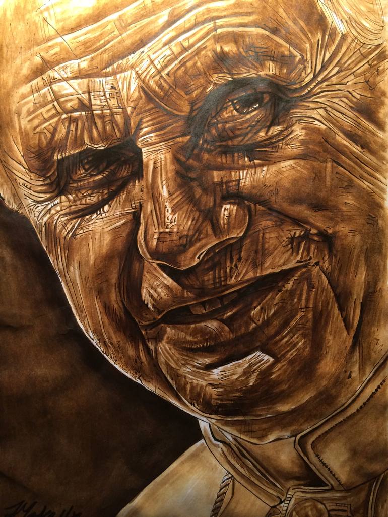 Pope Benedict Drawing by Simon Yorke | Saatchi Art