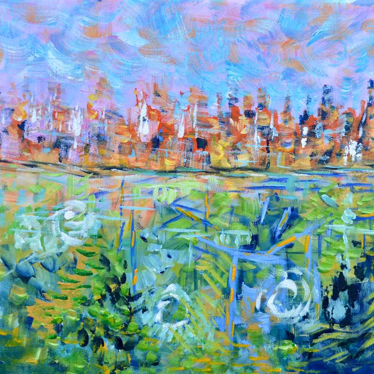 Big City Park Painting by Kathy Symonds | Saatchi Art