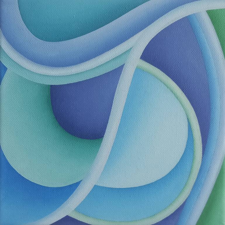 Blue Abstract II Painting by Brenda Szuromi | Saatchi Art