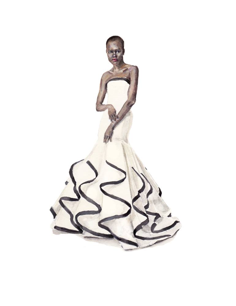 Black and White Glam Painting by Jazmin Angeles | Saatchi Art