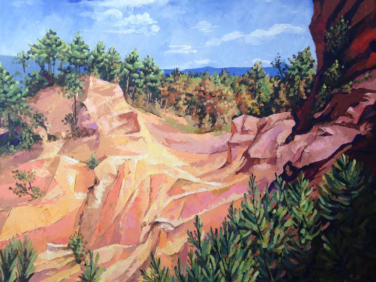 Le sentier des ocres Painting by Chen Xi | Saatchi Art