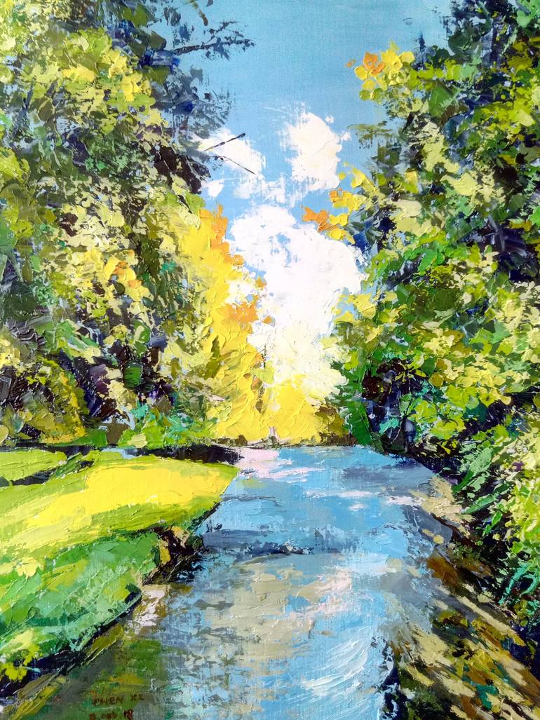 October river 2 Painting by Chen Xi | Saatchi Art