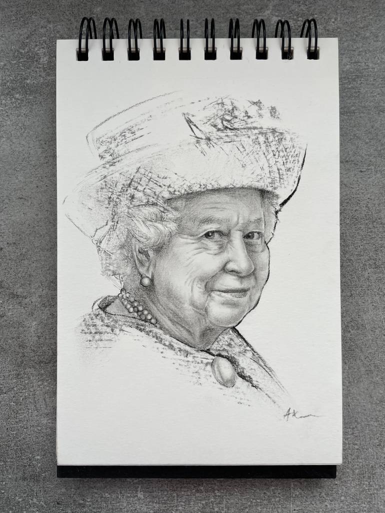 Queen Elizabeth Drawing by Aleksandra Klepacka | Saatchi Art
