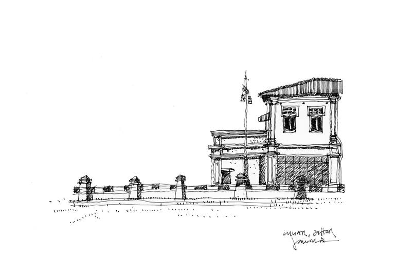 muar old shop house 01 Drawing by sahrudin omar | Saatchi Art