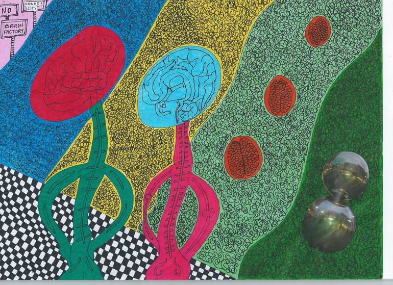 The Brain Factory SOLD Collage by Amanda Strout | Saatchi Art