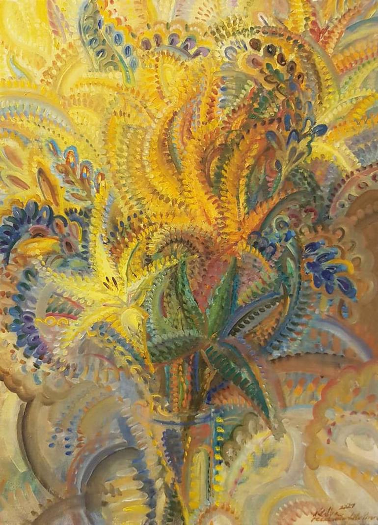 Rondo of lilies Painting by Nataliia Petrenko-Litvinova | Saatchi Art