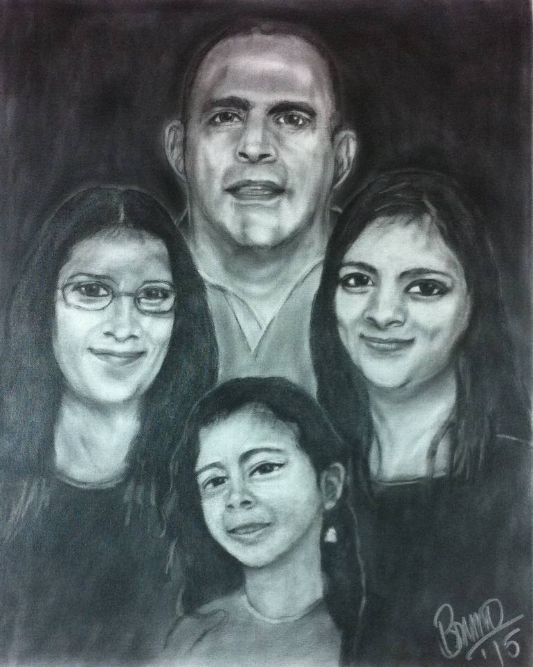 Carrera Family Drawing by Bruno Potesta | Saatchi Art
