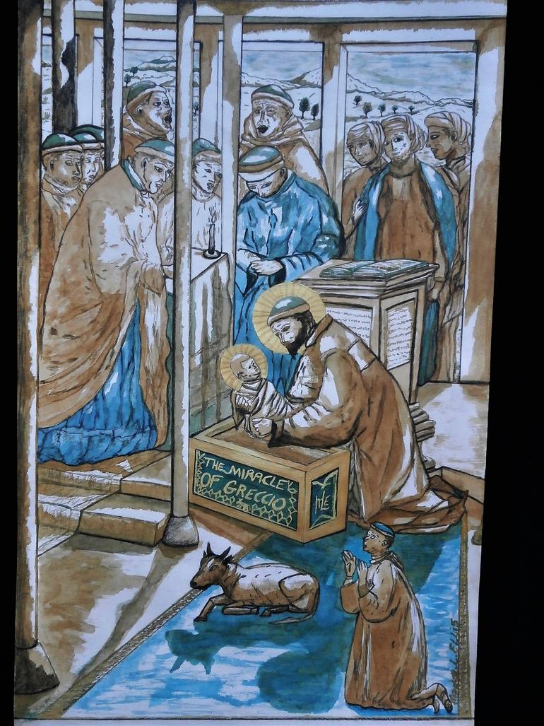 THE MIRACLE OF GRECCIO Painting by Maurice Lexington Ellis | Saatchi Art