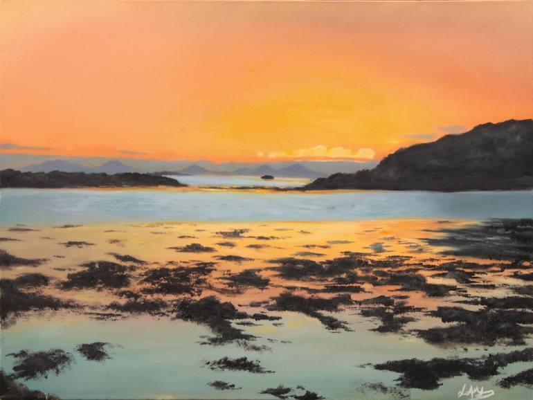 Sunset over the western Isles Painting by Luke Yates | Saatchi Art