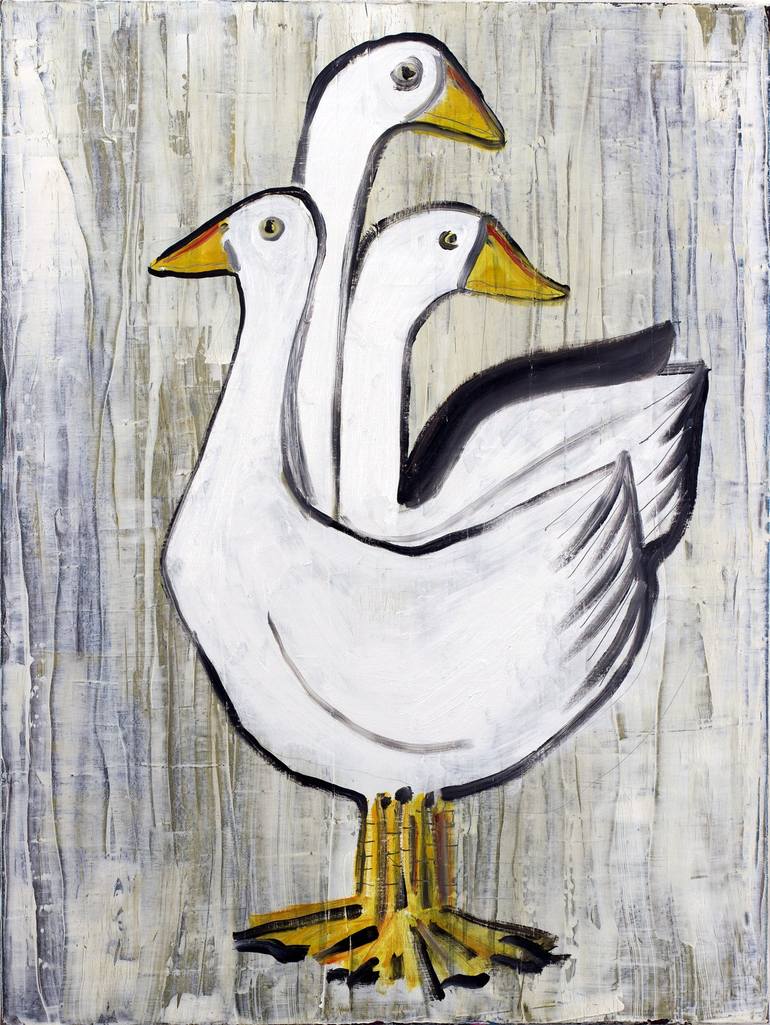 les trois oies Painting by Valerio Baruzzi | Saatchi Art