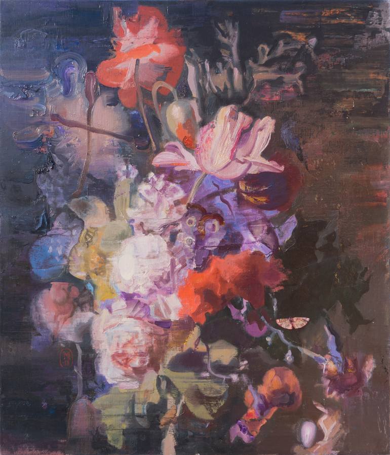 Based on Jan van Huysum Painting by Maurice Mircea Novac | Saatchi Art