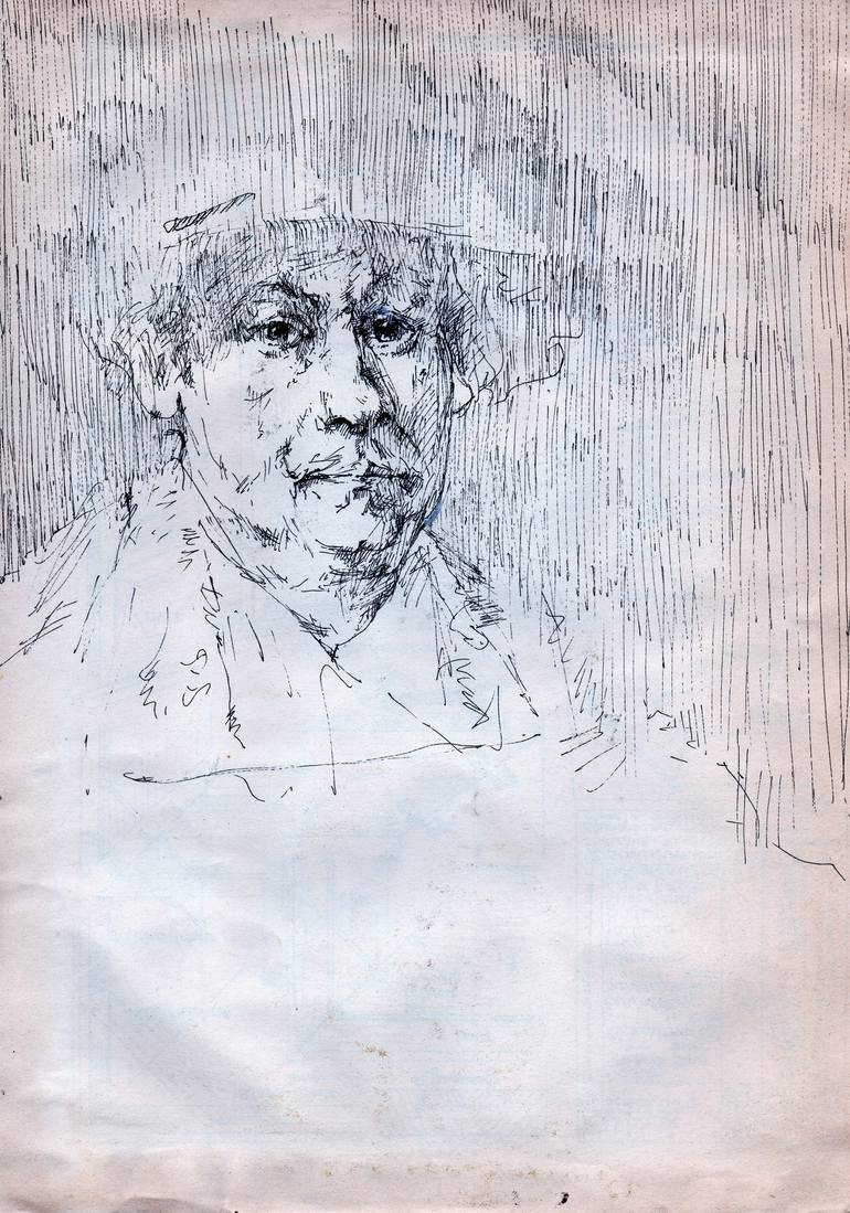 Rembrandt-Homage Drawing by Christoph Mueller | Saatchi Art
