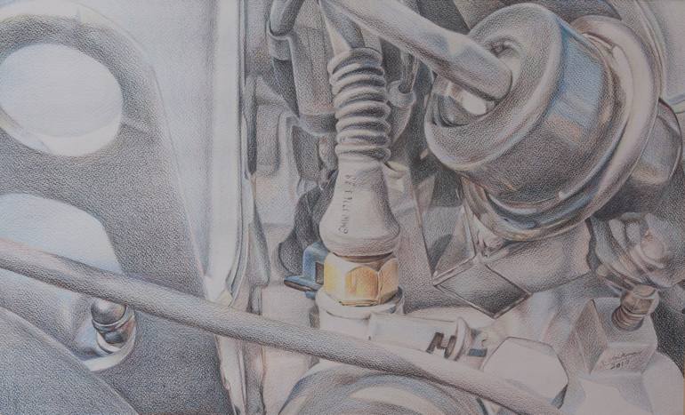 Engine Oil Drawing by Travell Blackman | Saatchi Art