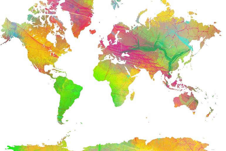 World Map 10 Painting by Marlene Watson | Saatchi Art