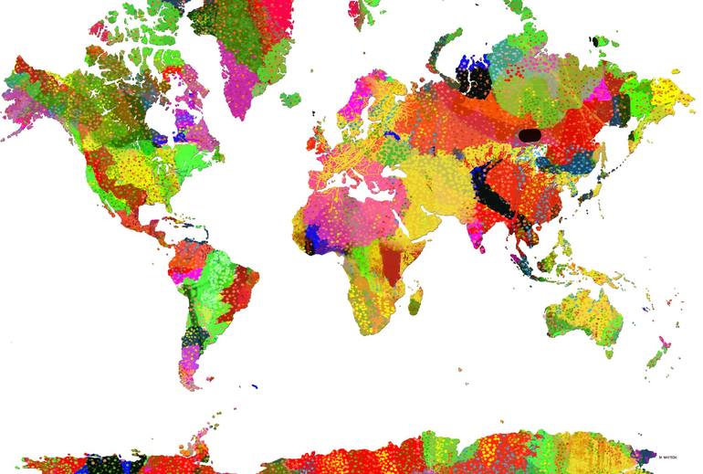 World Map 13 Painting by Marlene Watson | Saatchi Art