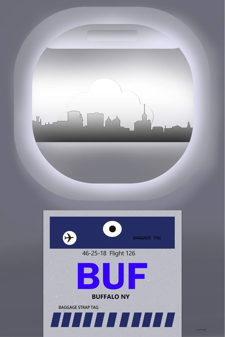 Buffalo - BUF - Airport Code and Skyline Mixed Media by Marlene Watson ...