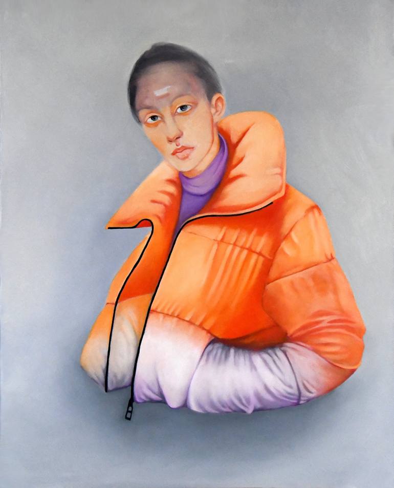 Orange Jacket Painting by Beata Obst | Saatchi Art