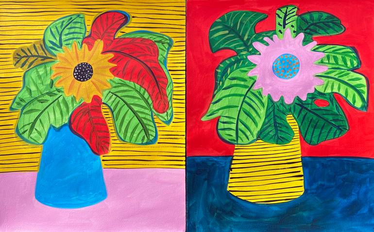 Flower Pitchers Painting by Jelly Chen | Saatchi Art
