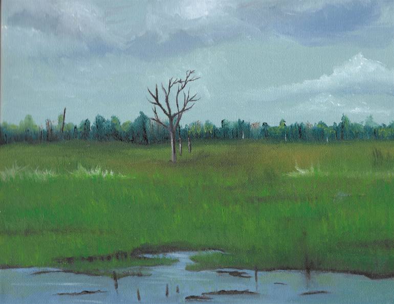 Summer Day at Tuttle Marsh Painting by Mary Thompson | Saatchi Art