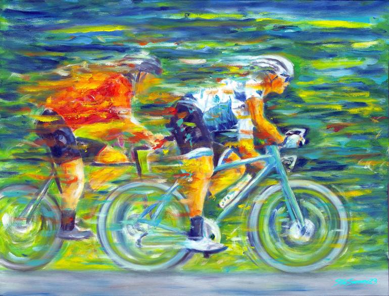 Bike Race Crit Painting by Stan Sweeney | Saatchi Art